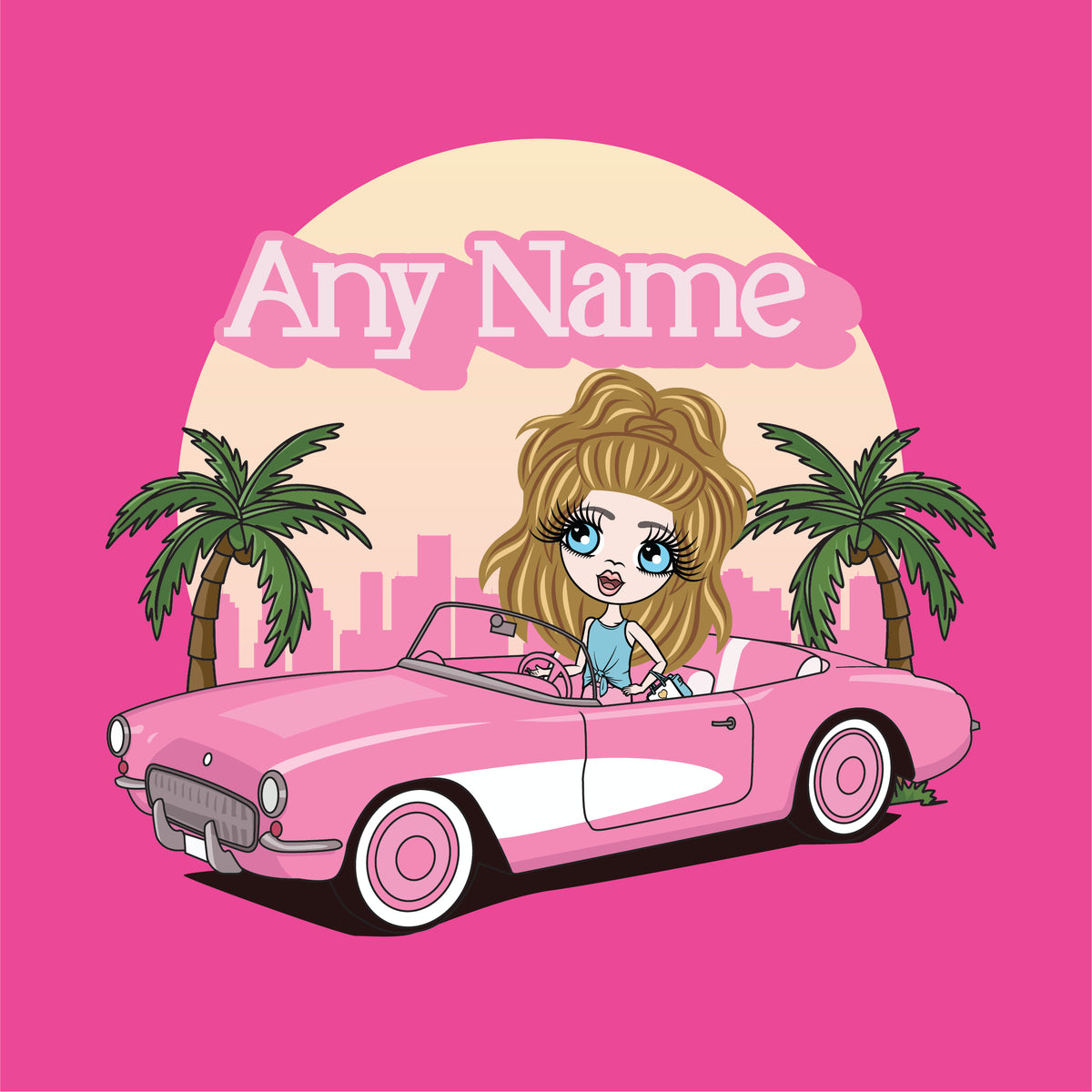 ClaireaBella Girls Personalised Pink Car Onesie exclusively at toxicfox ...