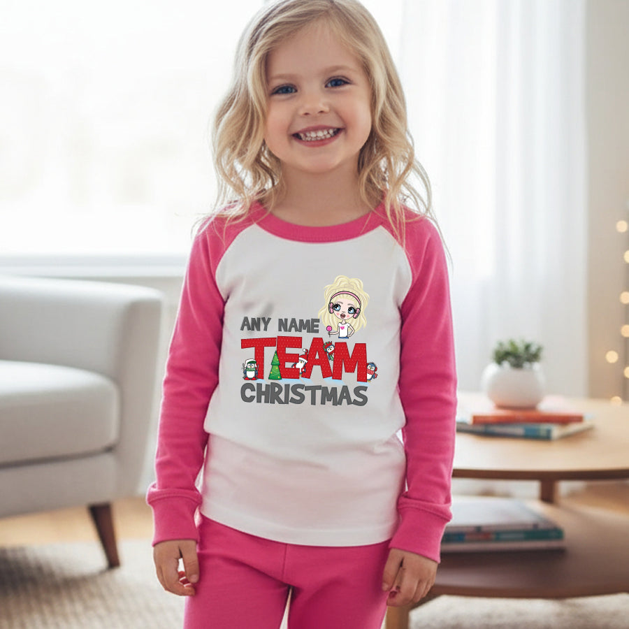 ClaireaBella Girls Personalised Christmas Pyjamas – Toxic Fox
