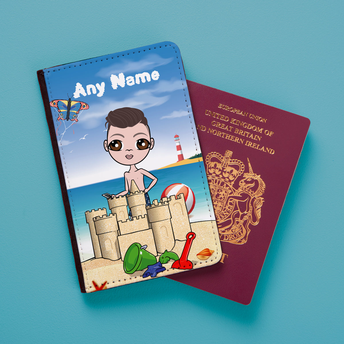 Jnr Boys Sand Castle Fun Passport Cover – Toxic Fox