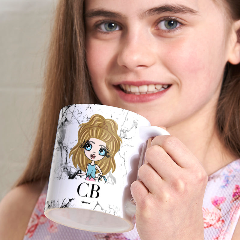 ClaireaBella Girls The LUX Collection Black and White Marble Mug ...