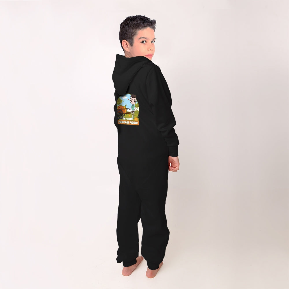 Jnr Boys Personalised #1 Pumpkin Picker Onesie exclusive to toxicfox.co ...