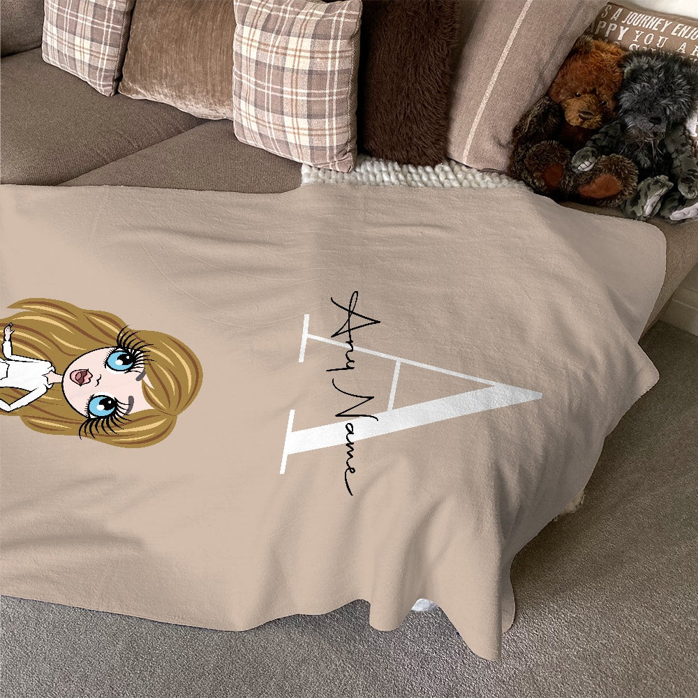 ClaireaBella Girls Lux Initial Nude Fleece Blanket – Toxic Fox