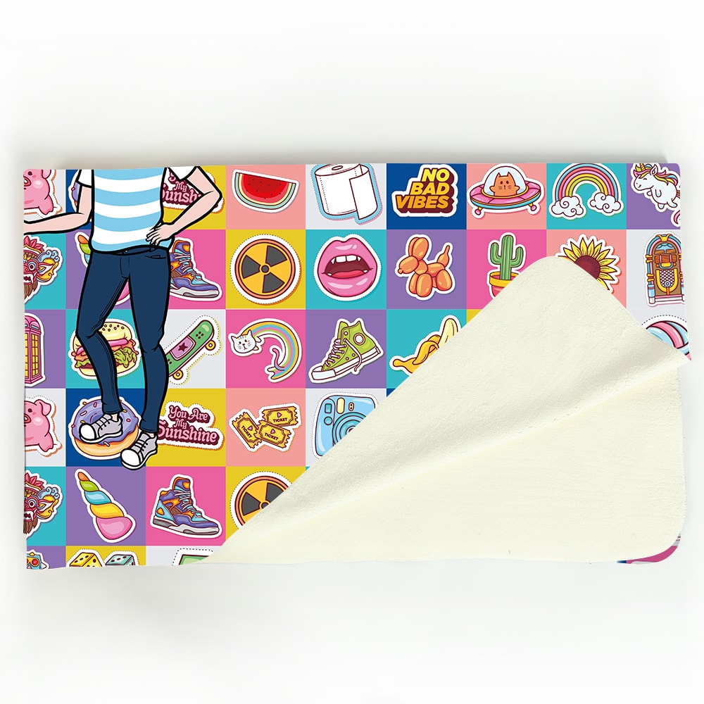 Jnr Boys Stickers Fleece Blanket – Toxic Fox
